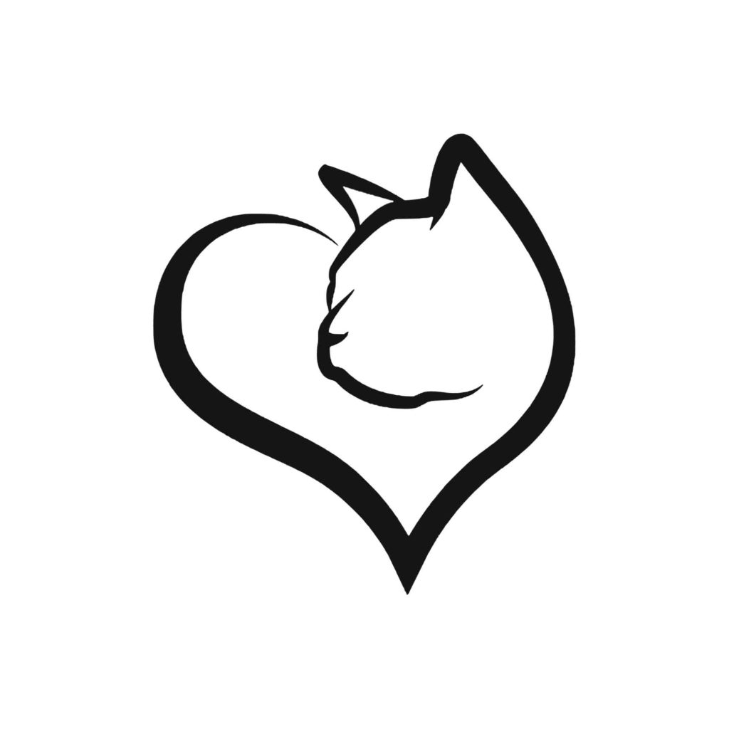 Cat Heart – Vinyl Decal – Custom Size – Biggest Decal Shop