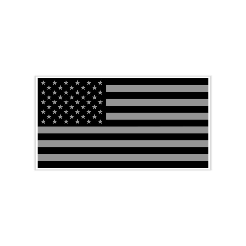 Black and Gray American Flag Full Color Vinyl Decal – custom size ...