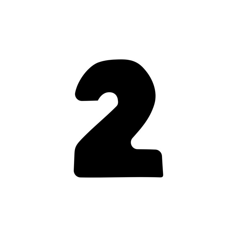 Number Two – Vinyl Decal – Custom Size – Biggest Decal Shop
