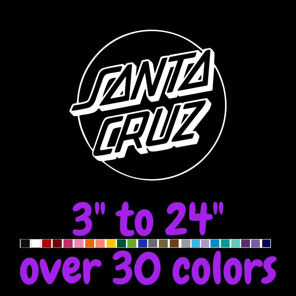 Santa Cruz Vinyl Decal-Custom Size – Biggest Decal Shop
