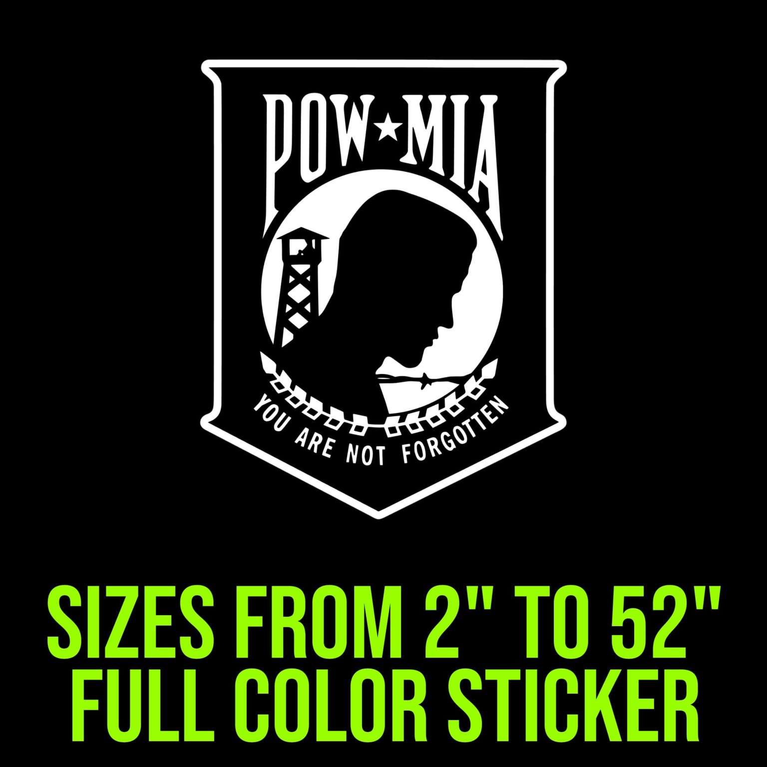 POW Full Color Vinyl Decal – Biggest Decal Shop