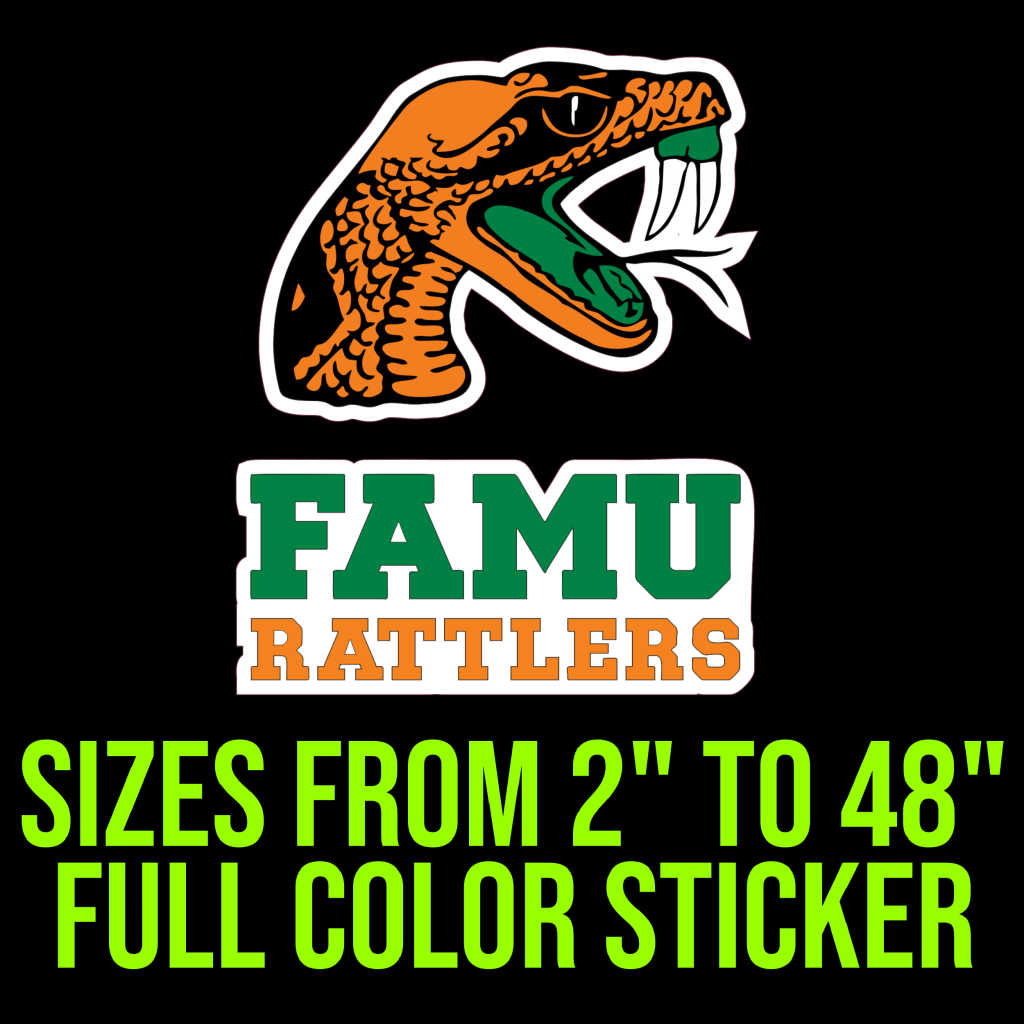 FAMU Rattlers Full Color Vinyl Decal – Custom Size – Biggest Decal Shop