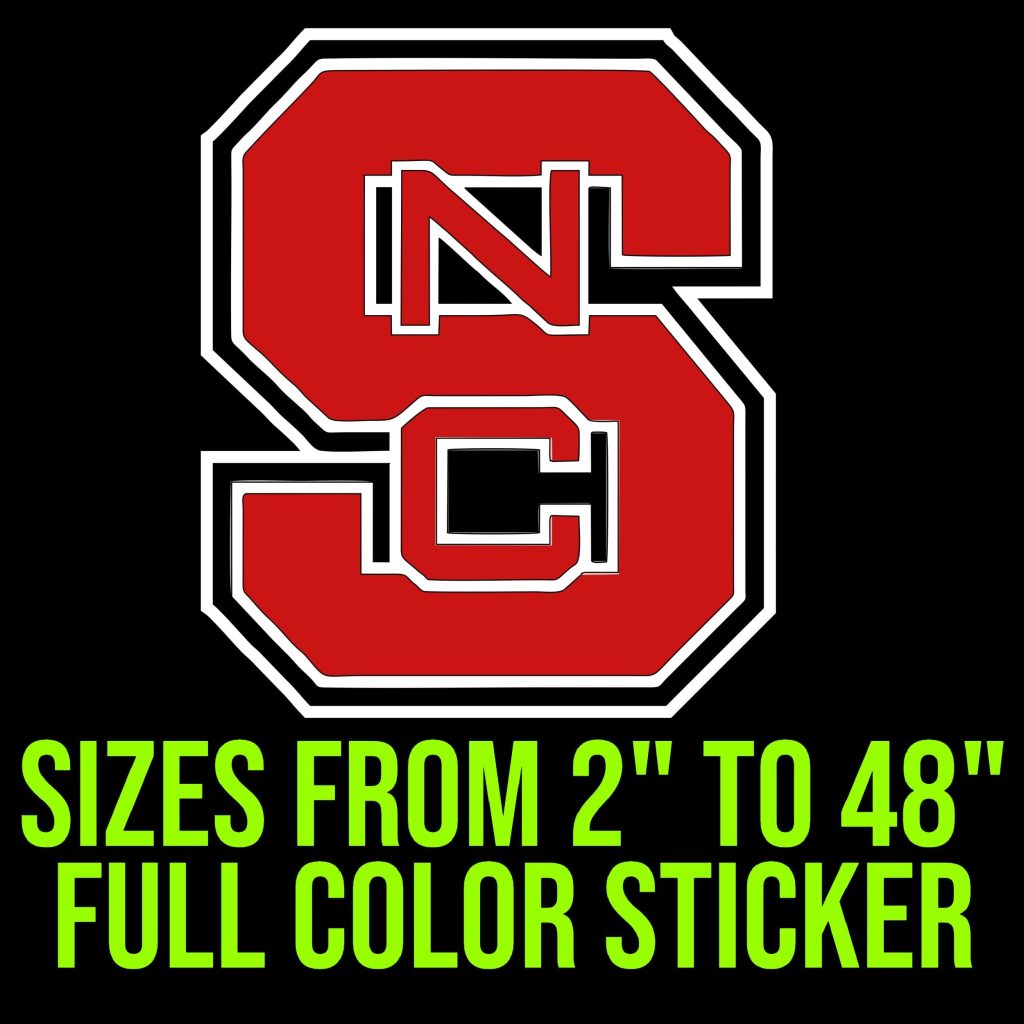 NC State Wolfpack Full Color Vinyl Decal – Custom Size – Biggest Decal Shop
