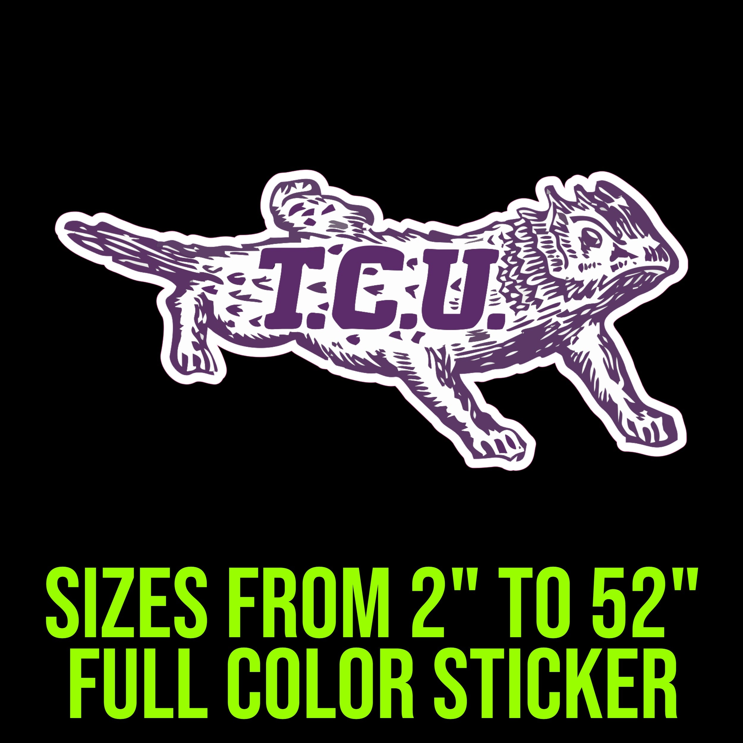 TCU Horned Frogs Full Color Vinyl Decal – Custom Size – Biggest Decal Shop