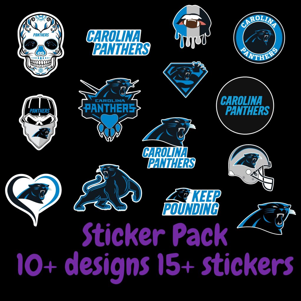 Carolina Panthers Sticker Pack; Hydroflask decal ; Laptop Decal ; Yeti ...