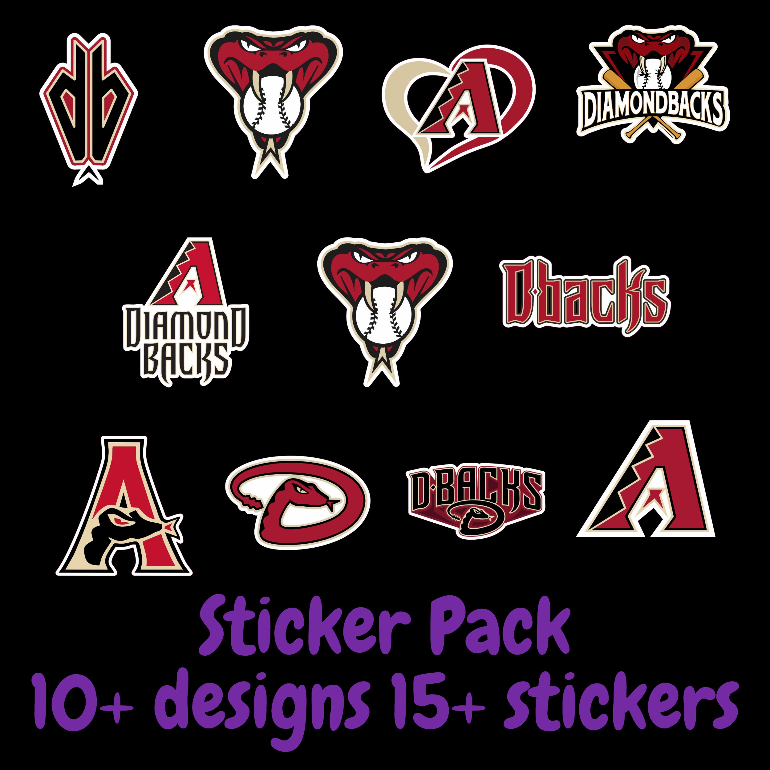 Arizona Diamondbacks Sticker Pack; Hydroflask decal ; Laptop Decal ...