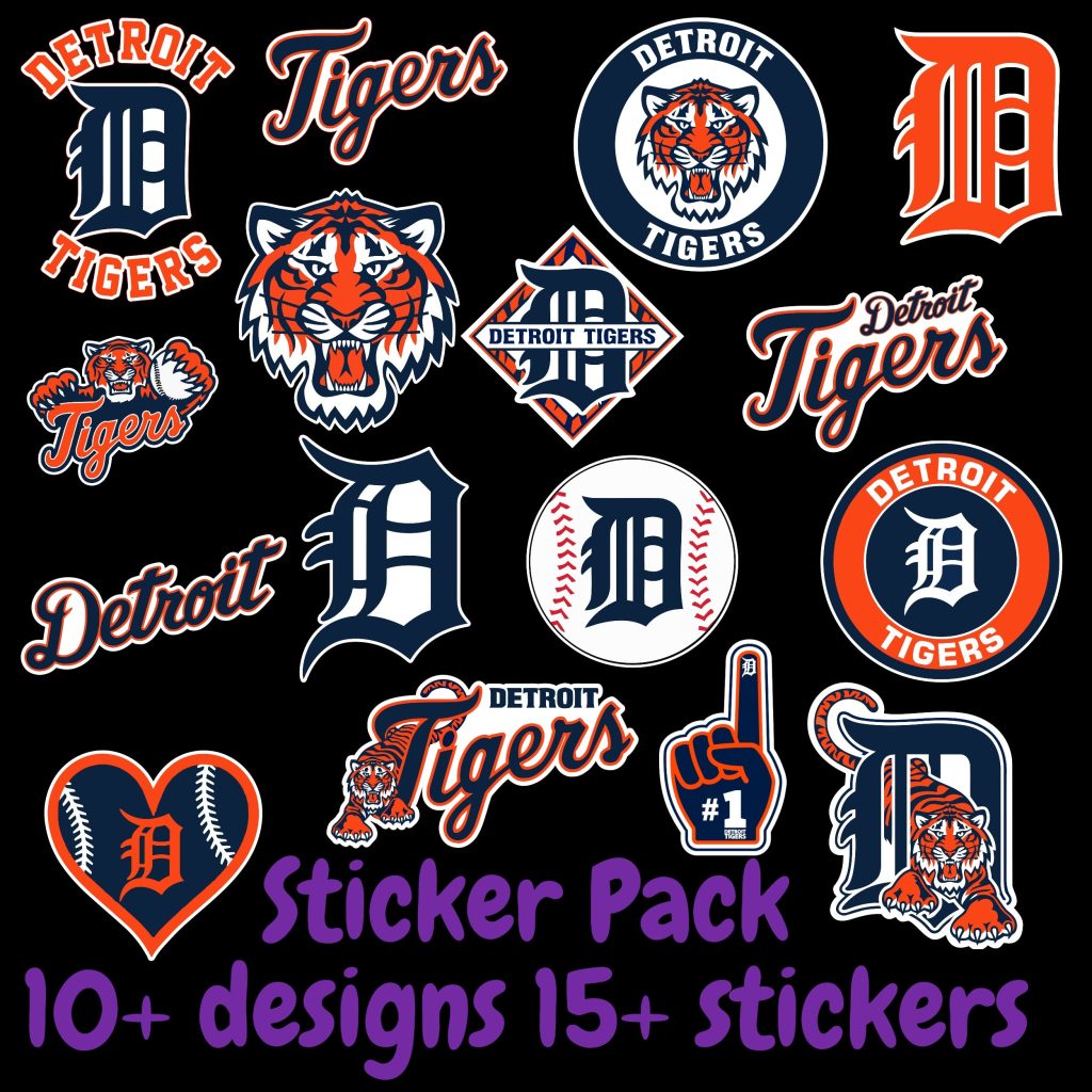 Detroit Tigers Sticker Pack; Hydroflask decal ; Laptop Decal ; Yeti ...
