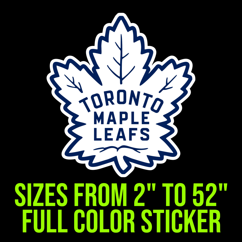 Toronto Maple Leafs – White Leaf – Full Color Vinyl Sticker – Custom ...