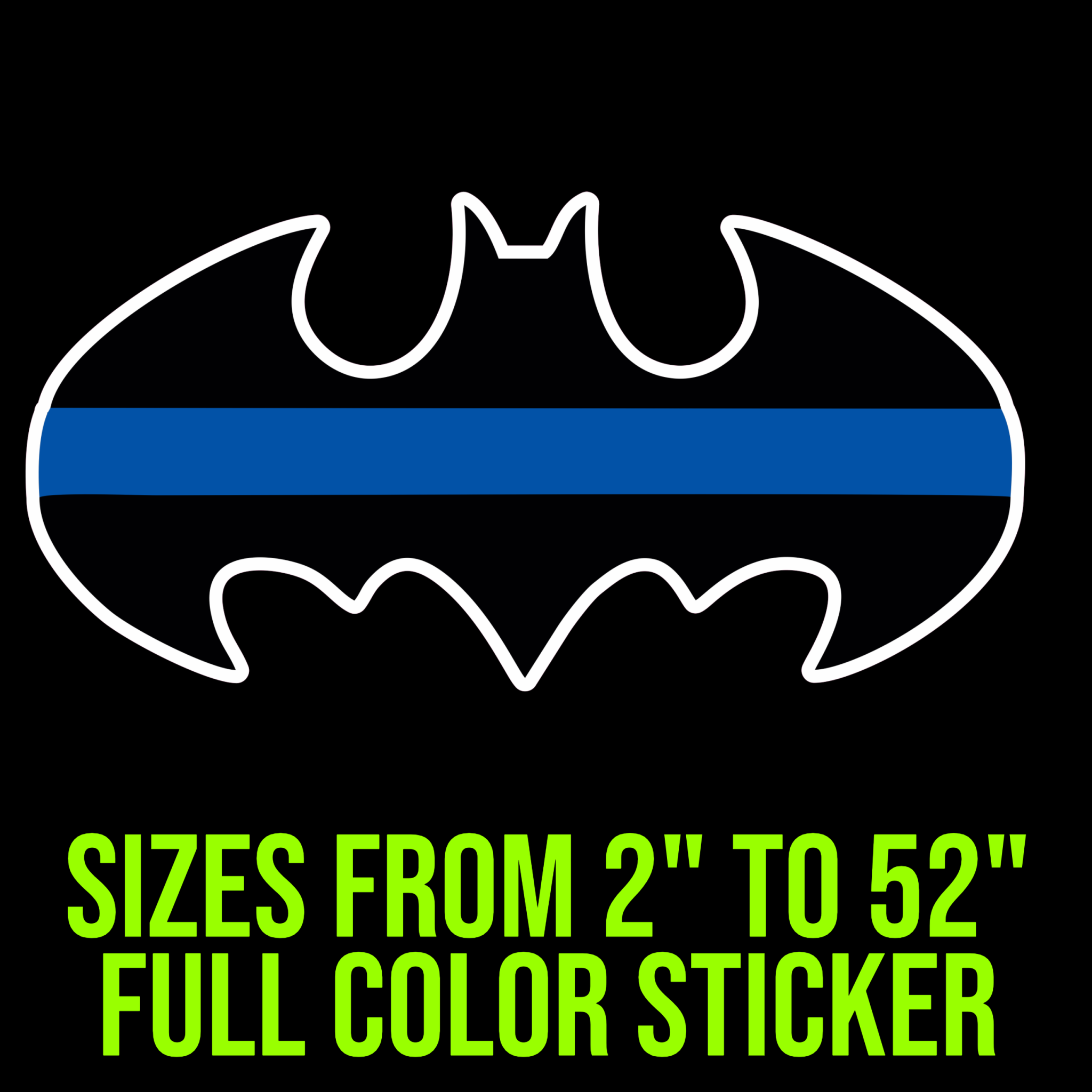 Batman Blue Line Full Color Vinyl Decal – custom size – Biggest Decal Shop