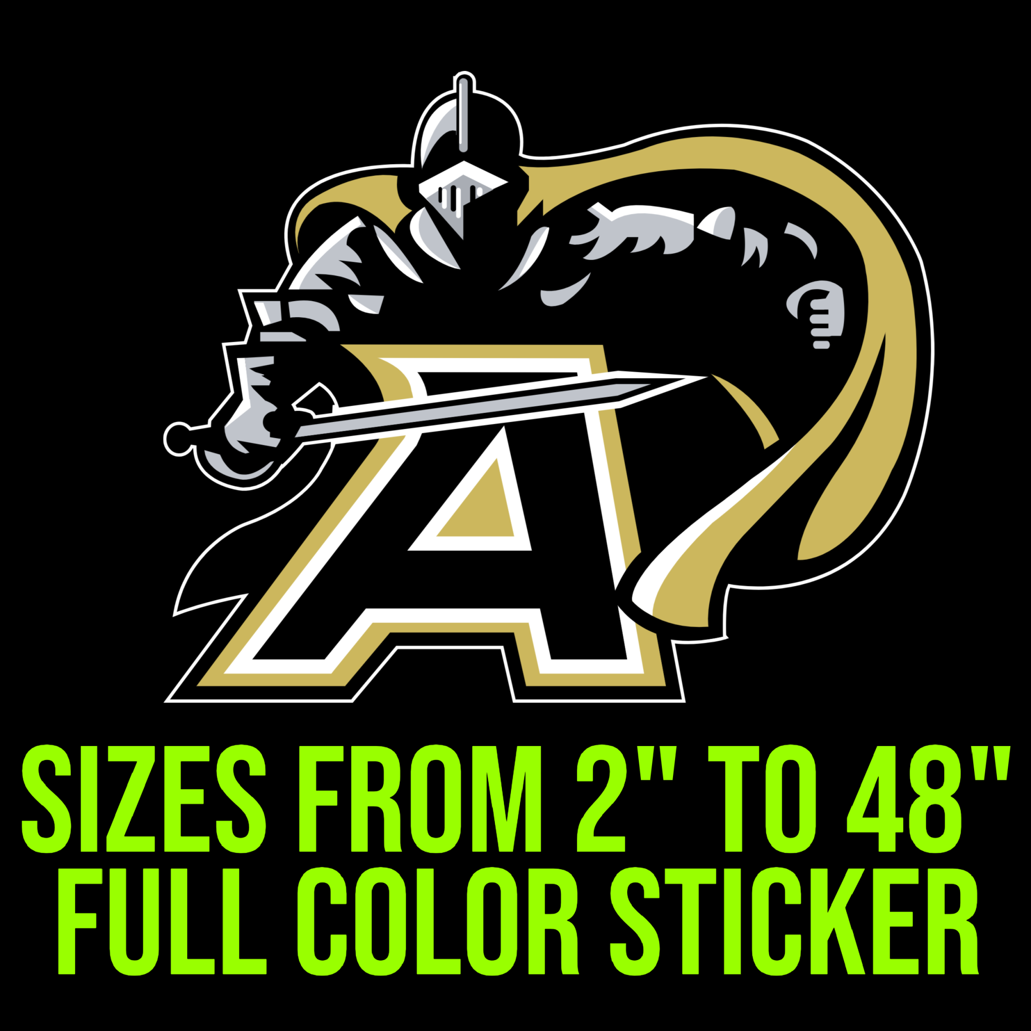 Army Black Knights Full Color Vinyl Decal – Custom Size – Biggest Decal ...