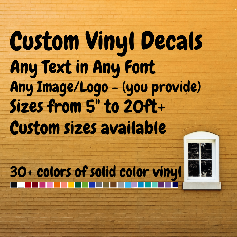 Customizable Vinyl Decals – Biggest Decal Shop