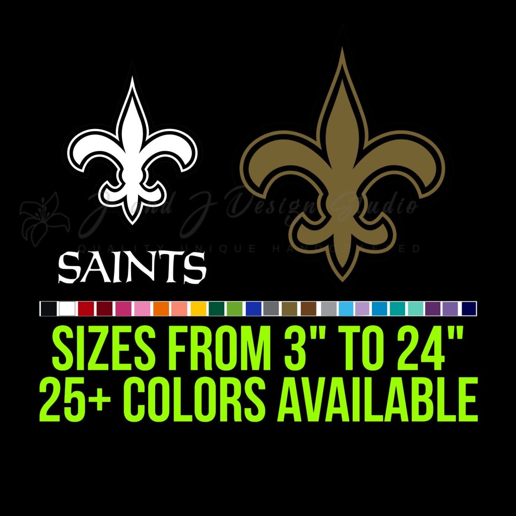 New Orleans Saints Vinyl Decal – Custom Size – Biggest Decal Shop