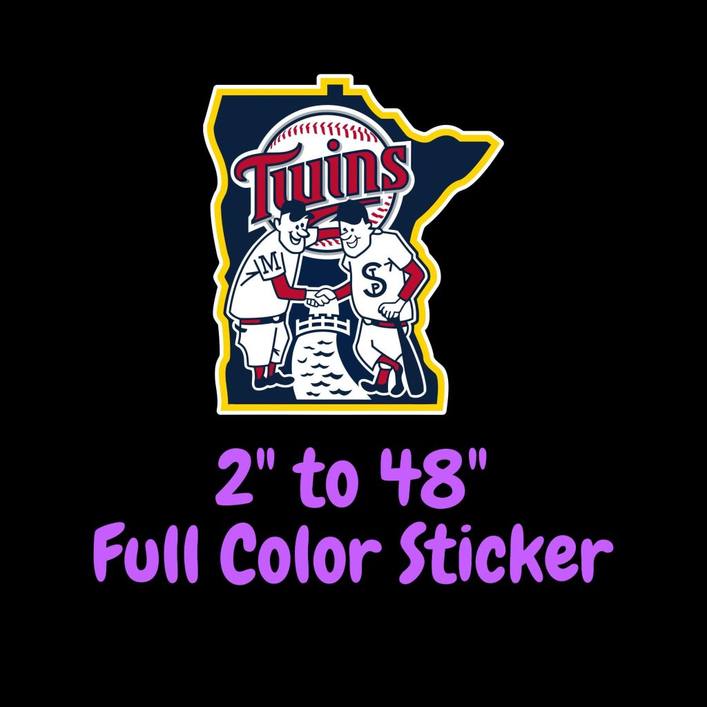 Minnesota Twins – State – Full Color Vinyl Sticker – Custom Size ...