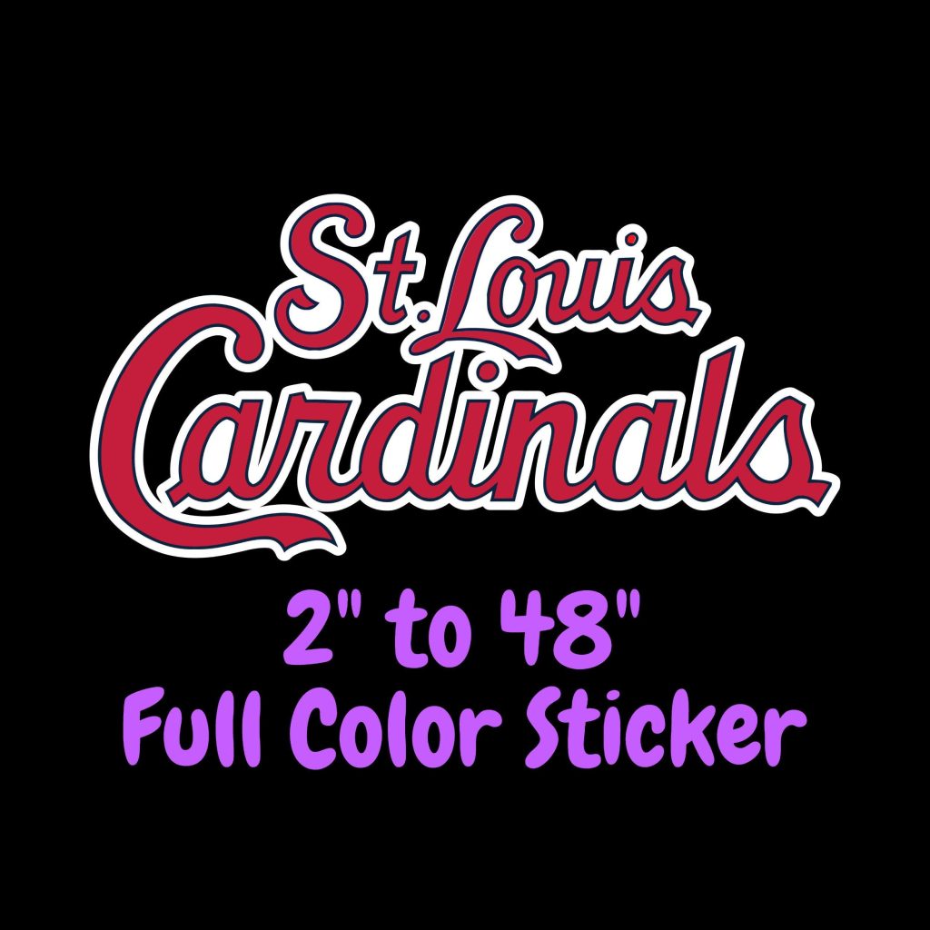 St. Louis Cardinals – Name Cursive – Full Color Vinyl Sticker – Custom ...
