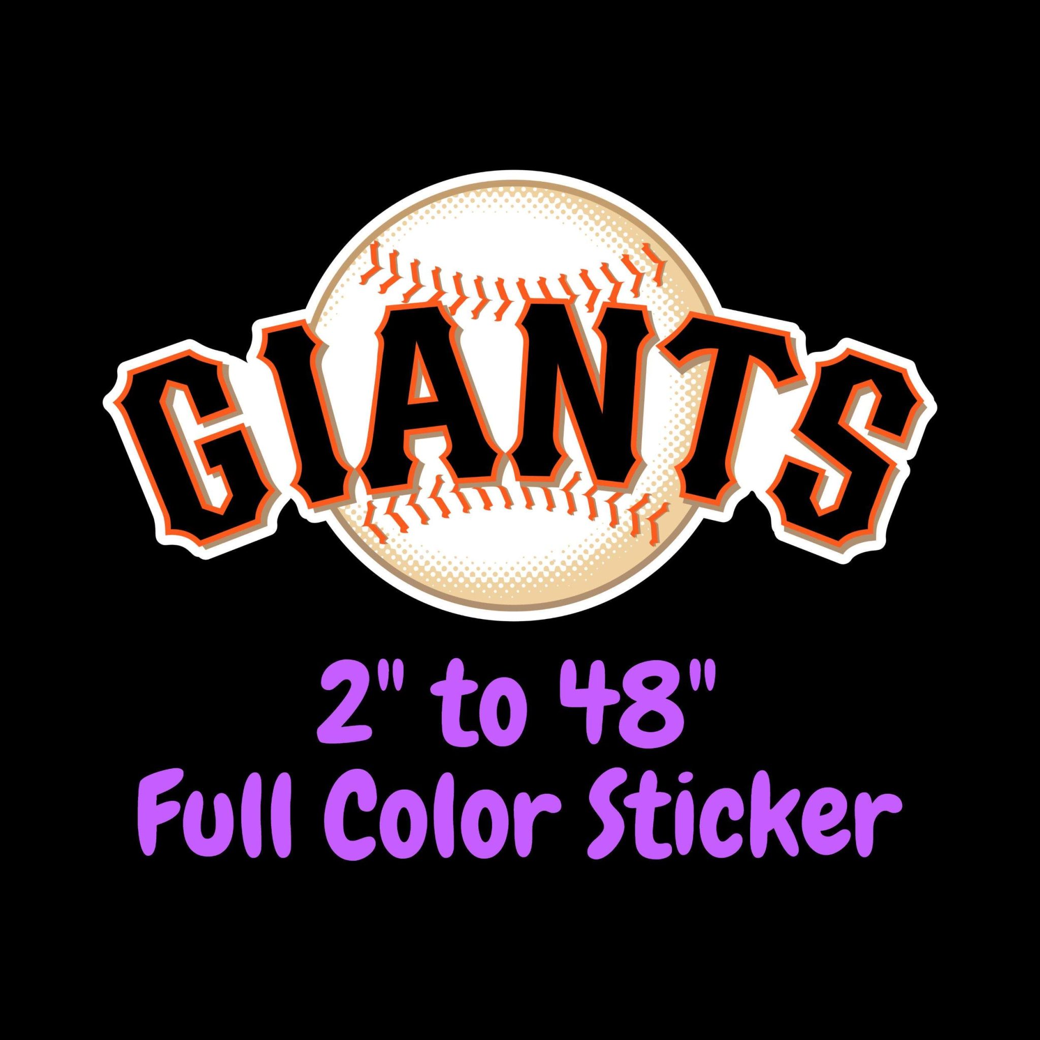 San Francisco Giants – Giants With Baseball – Full Color Vinyl Sticker ...