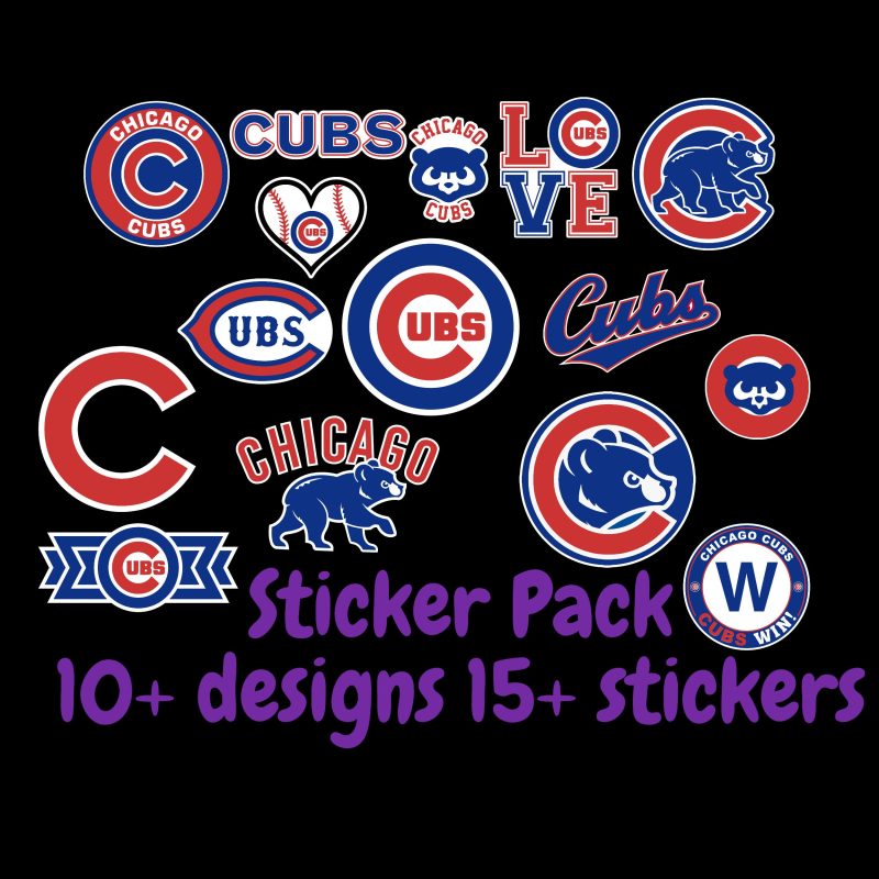 Chicago Cubs Sticker Pack Laptop Decal Yeti Decal Cell phone Decal ...
