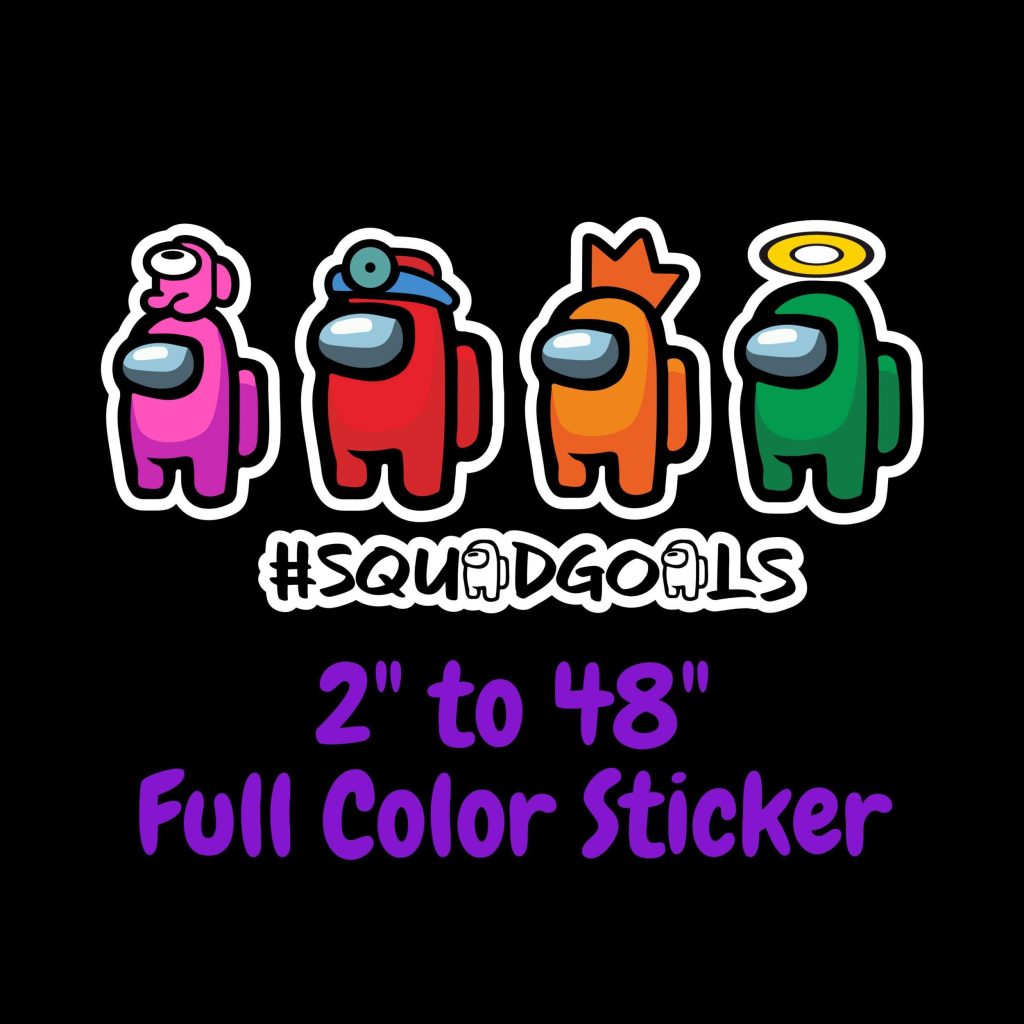 Among us Full Color Vinyl Sticker – Custom Size – Biggest Decal Shop