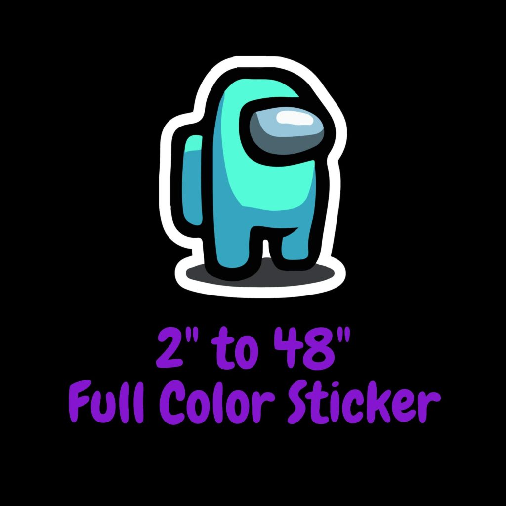 Among us Full Color Vinyl Sticker – Custom Size – Biggest Decal Shop