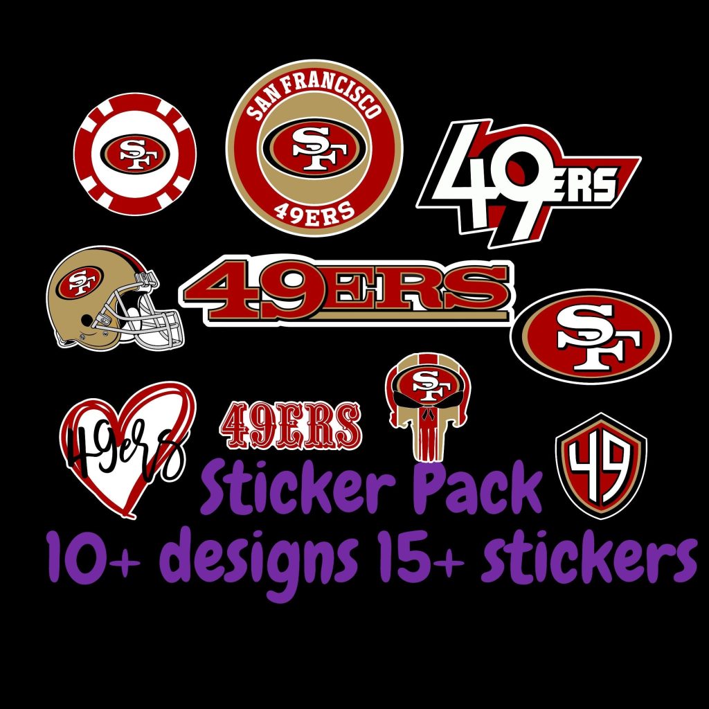 San Francisco 49ers Sticker Pack; ; Laptop Decal ; Yeti Decal; Cell ...