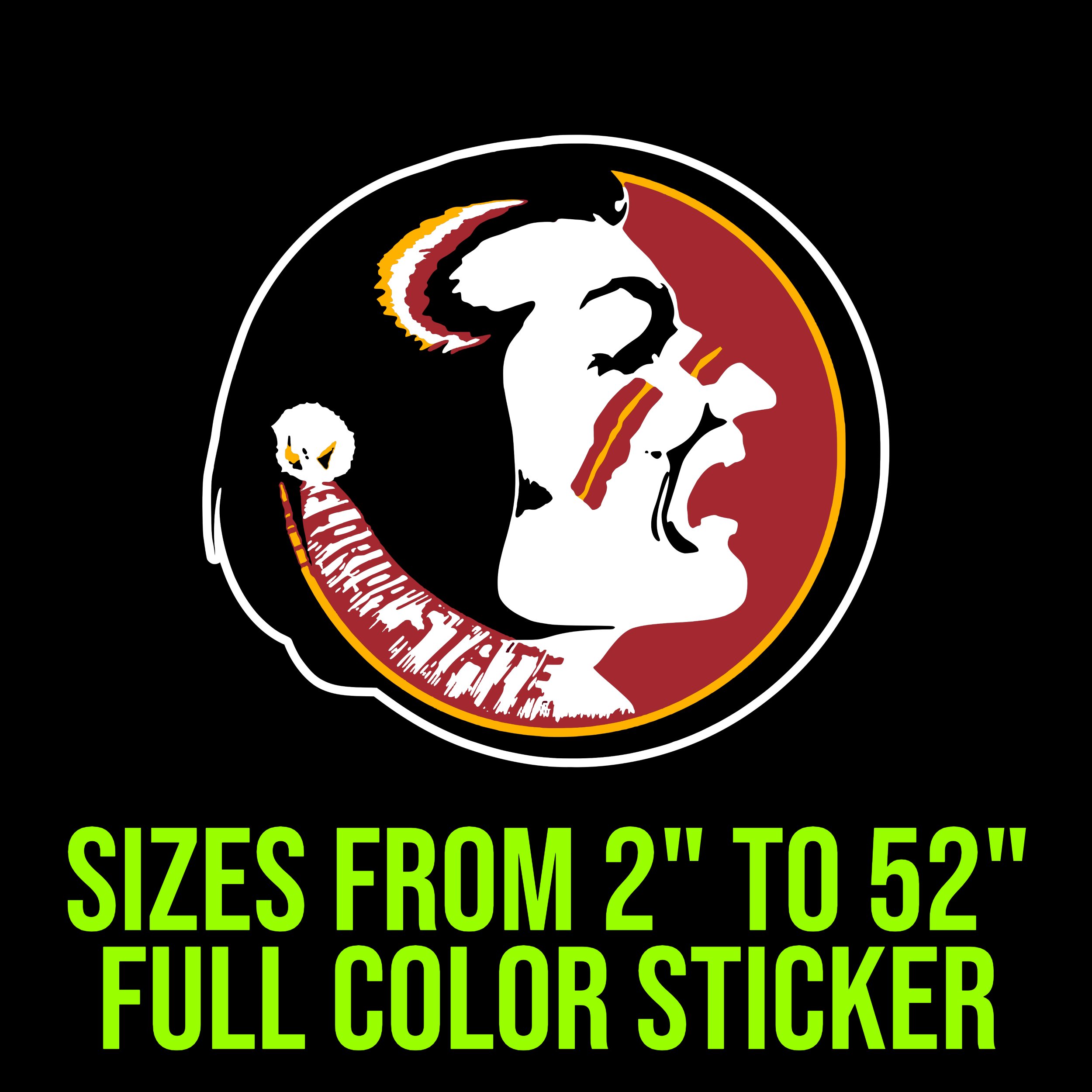 Florida State Seminoles Full Color Vinyl Decal – Custom Size – Biggest ...