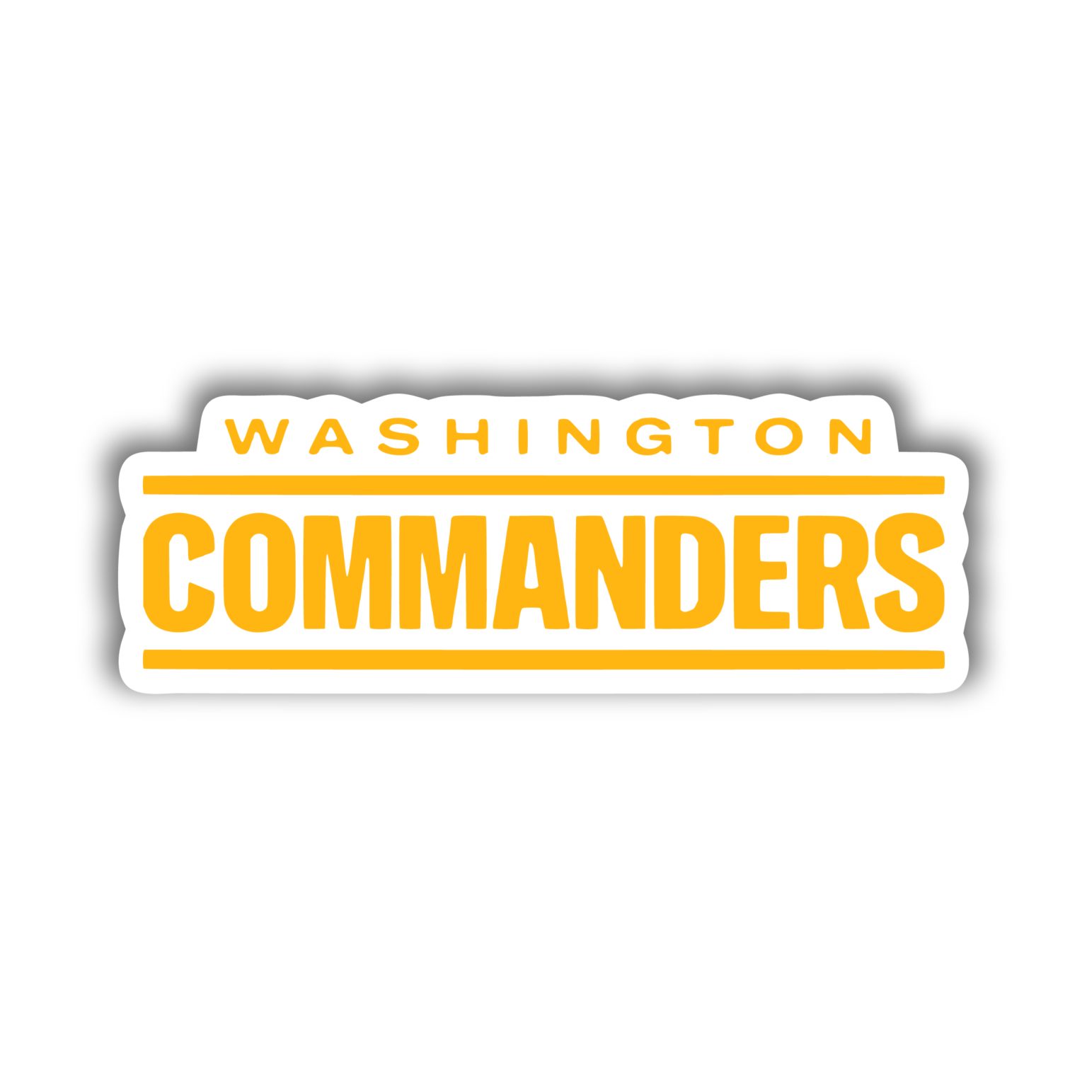 Washington Commanders – Yellow Words- Full Color Vinyl Sticker – Custom ...
