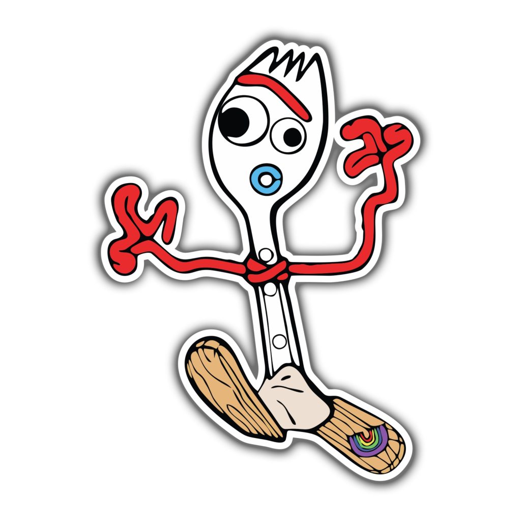Toy Story Forky Full Color Vinyl Sticker – Custom Size – Biggest Decal Shop