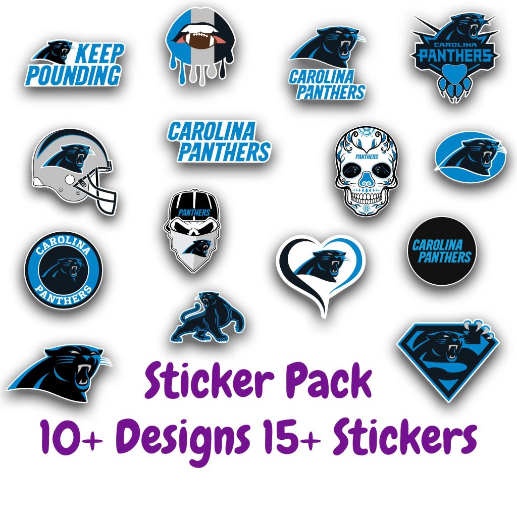 Carolina Panthers Sticker Pack; Hydroflask decal ; Laptop Decal ; Yeti ...