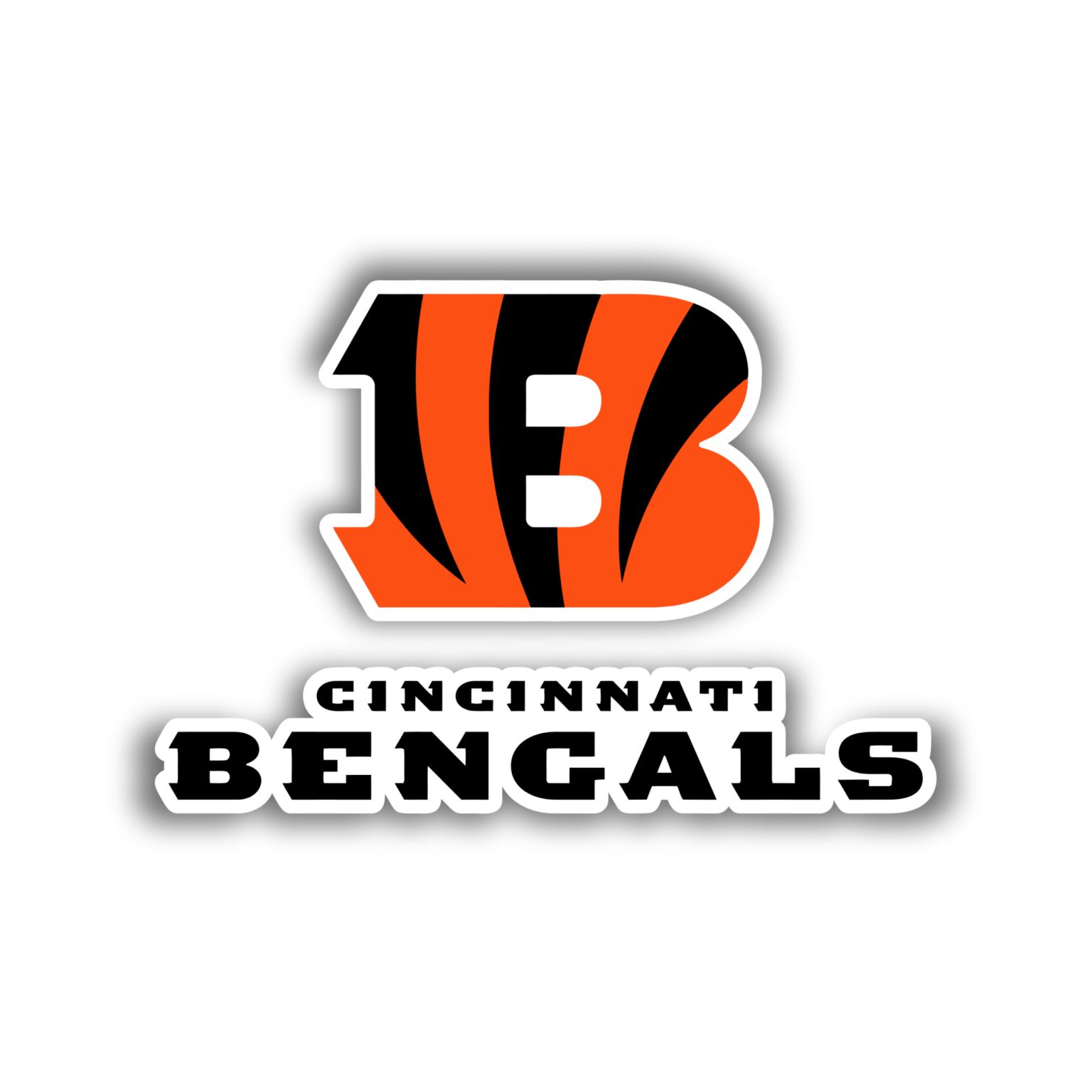 Cincinnati Bengals – B with Words- Iron On – Custom Size – Biggest ...