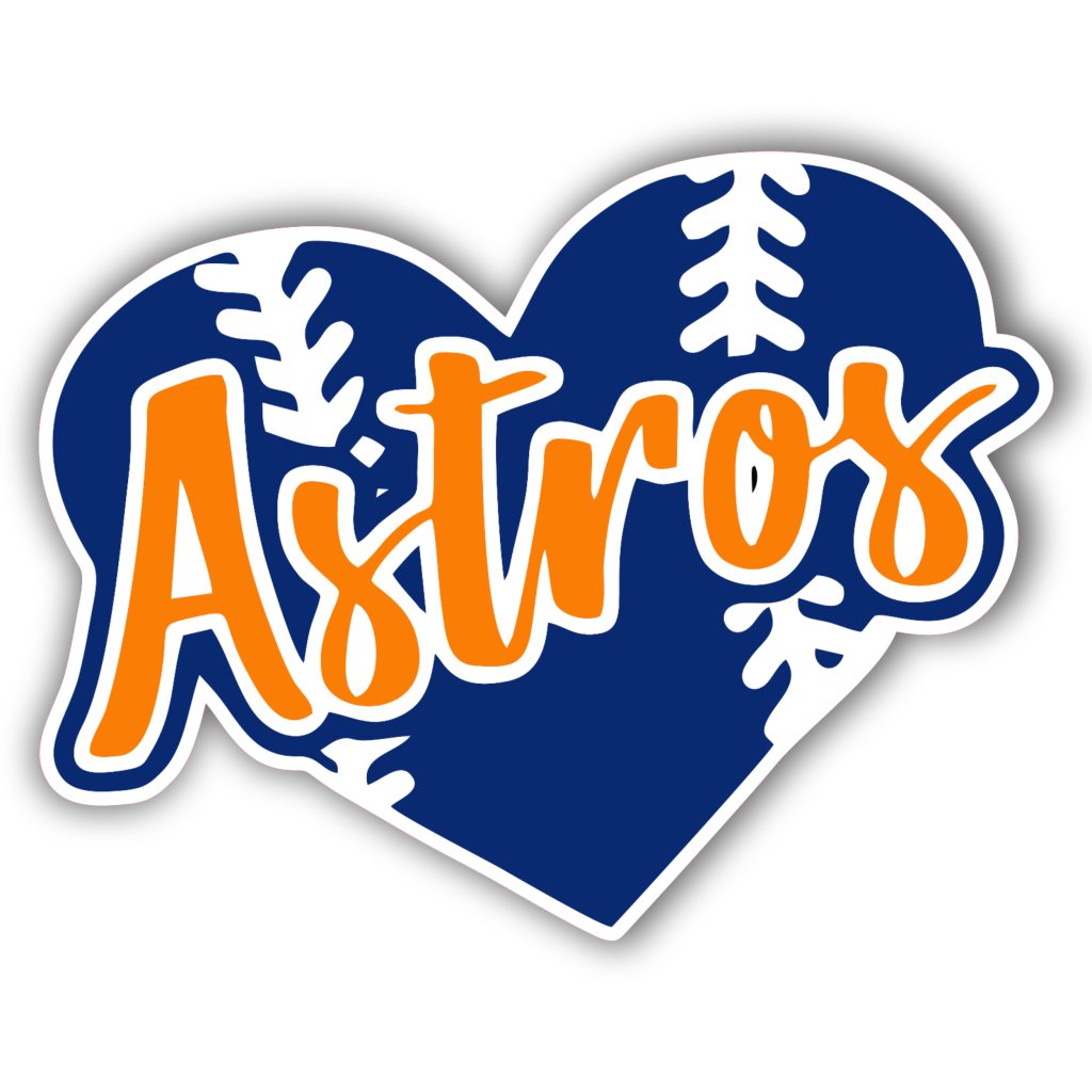 Houston Astros – Baseball Heart – Full Color Vinyl Sticker – Custom ...