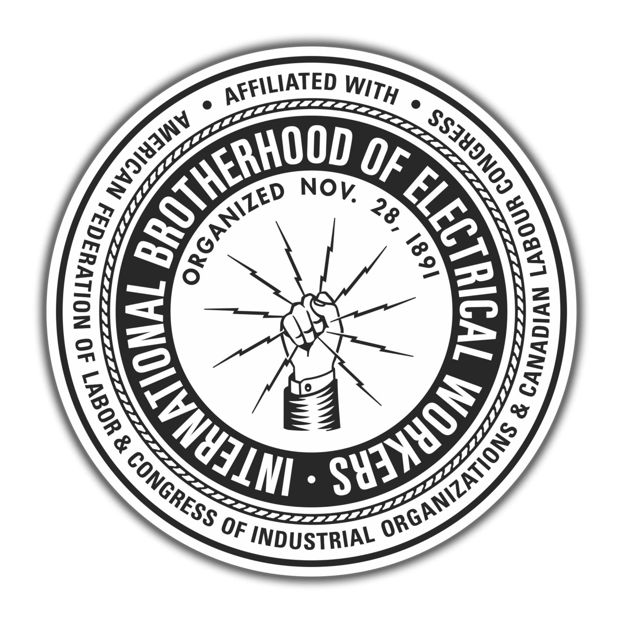 IBEW Symbol – Iron On – Custom Size – Biggest Decal Shop