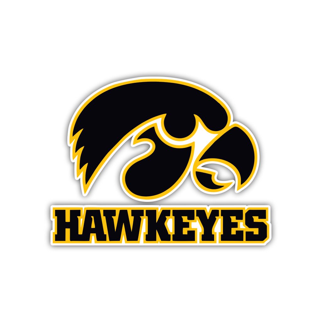 Iowa Hawkeyes – Black Hawkeye – Full Color Vinyl Decal – Custom Size ...