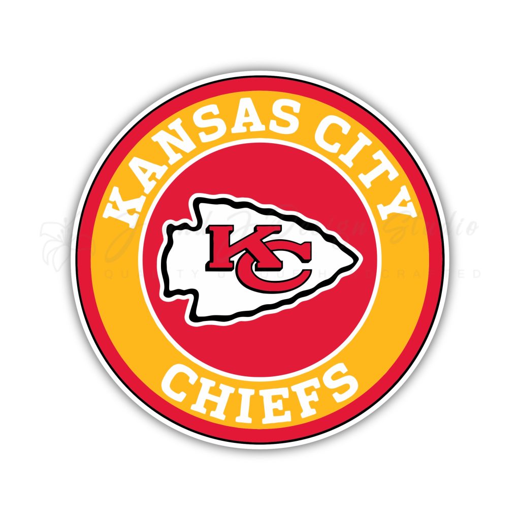 Kansas City Chiefs – Round KC – Full Color Vinyl Decal – Biggest Decal Shop