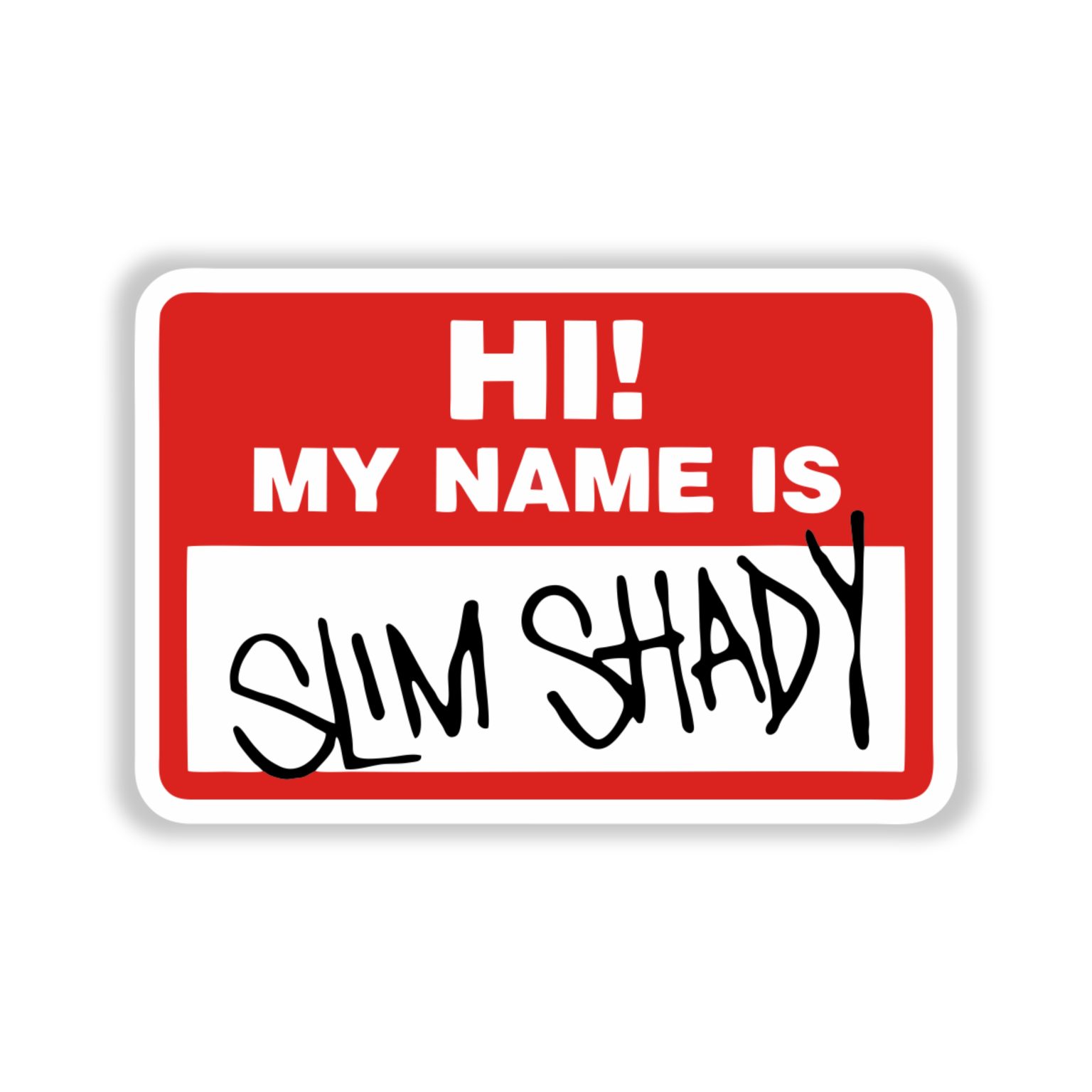 Eminem – Slim Shady Name Tag – Full Color Vinyl Sticker – Custom Size ...