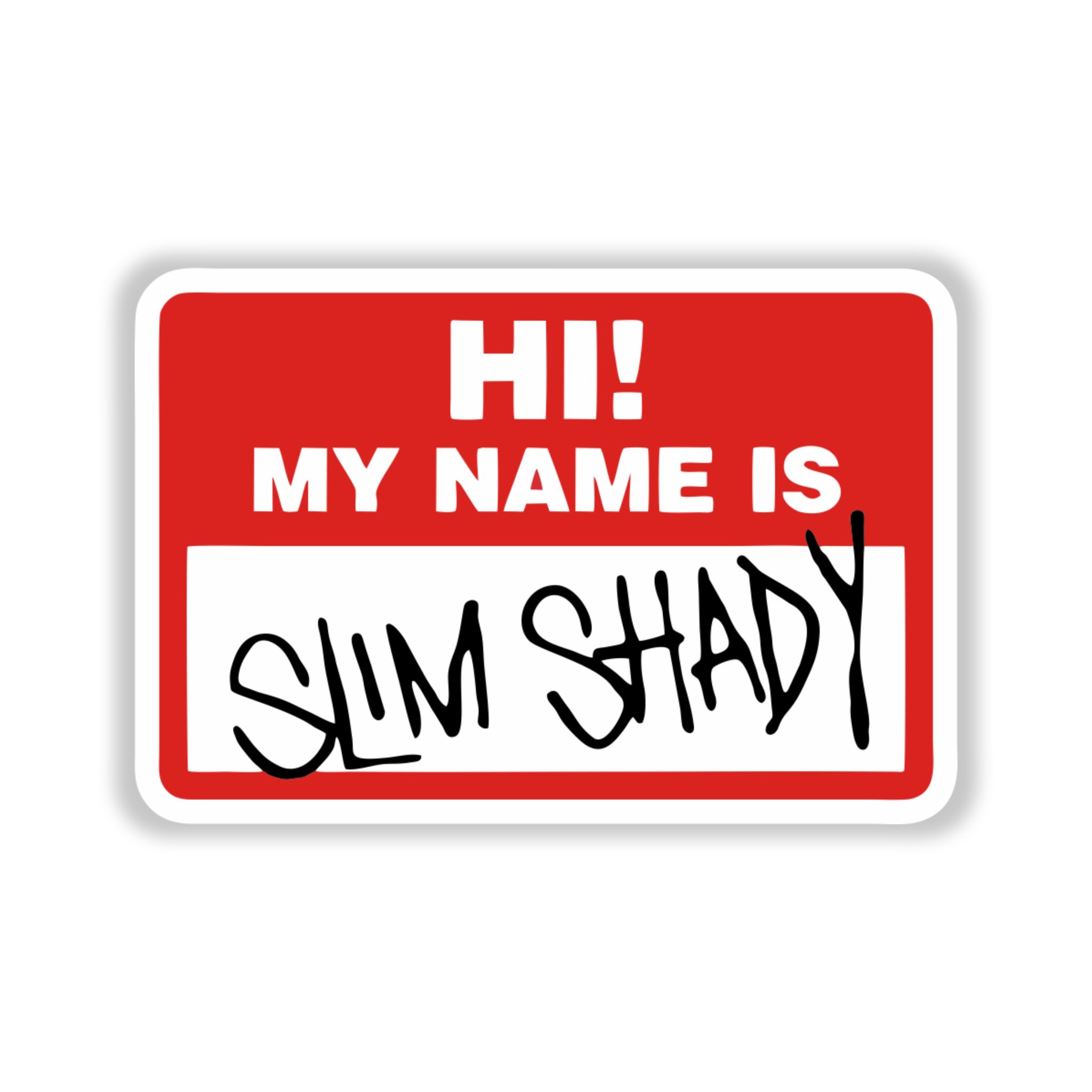 Eminem – Slim Shady Name Tag – Full Color Vinyl Sticker – Custom Size ...
